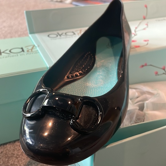 OKA b. | Shoes | Okab Licorice Black Ballet Jelly Shoe With Licorice ...